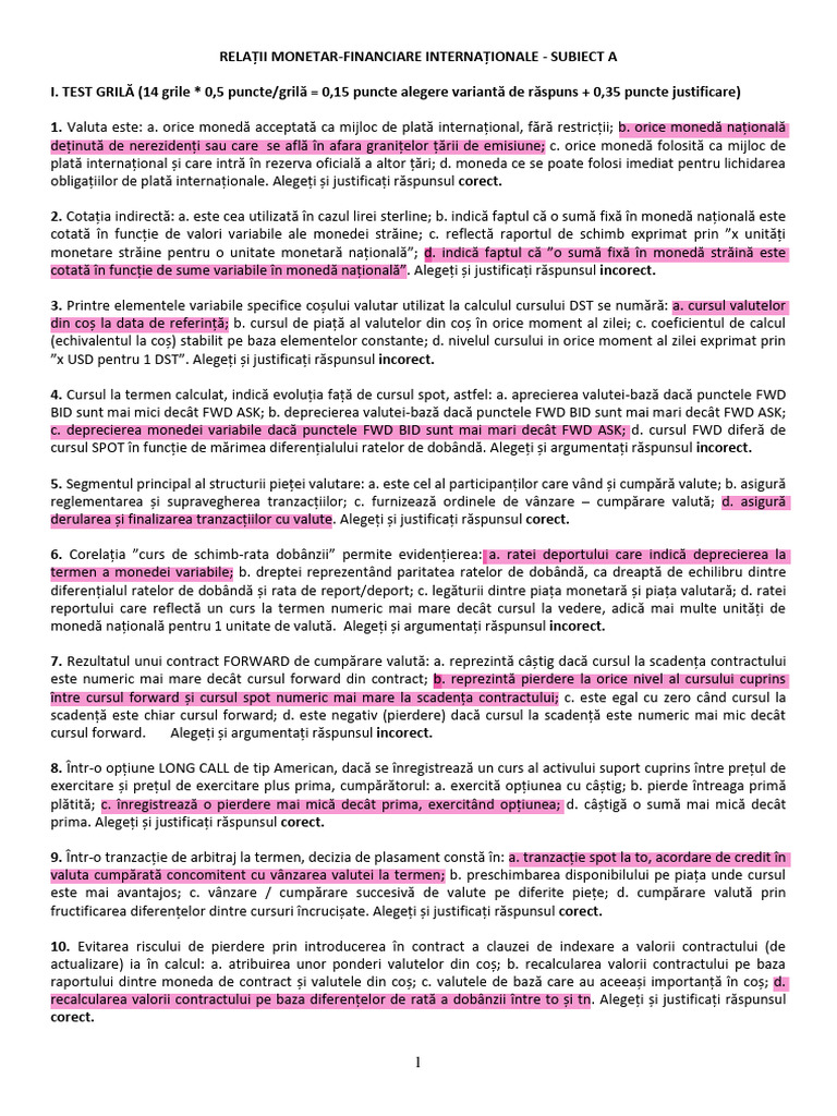 Grile Rmfi Complet | PDF