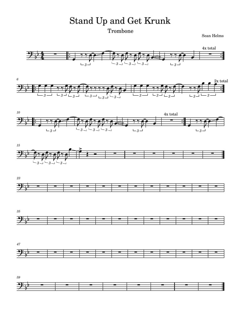Stand Up and Get Krunk Trombone | PDF