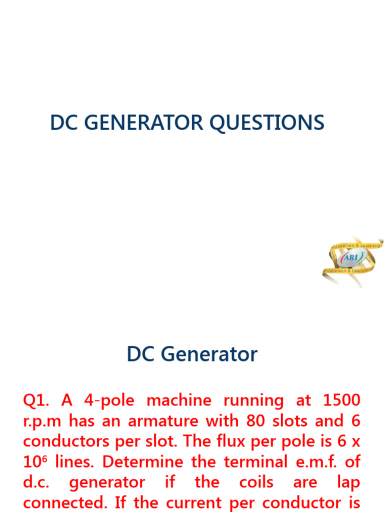 DCG Questions | PDF | Electric Generator | Relay