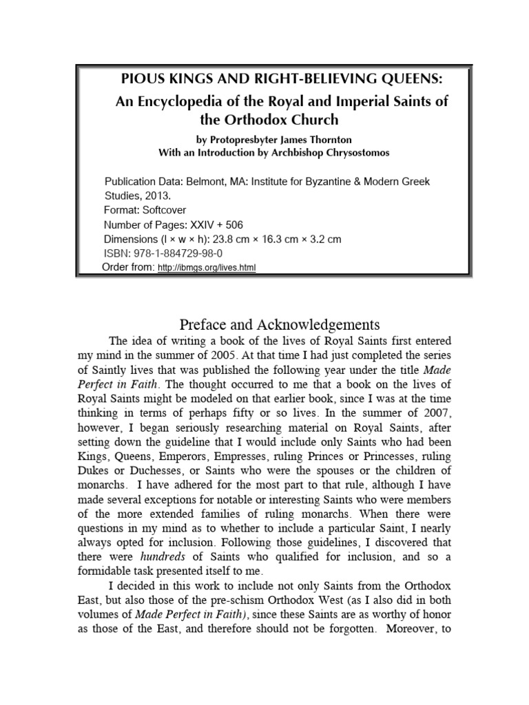 Pious Kings and Right Believing Queens FR James Thornton | PDF ...