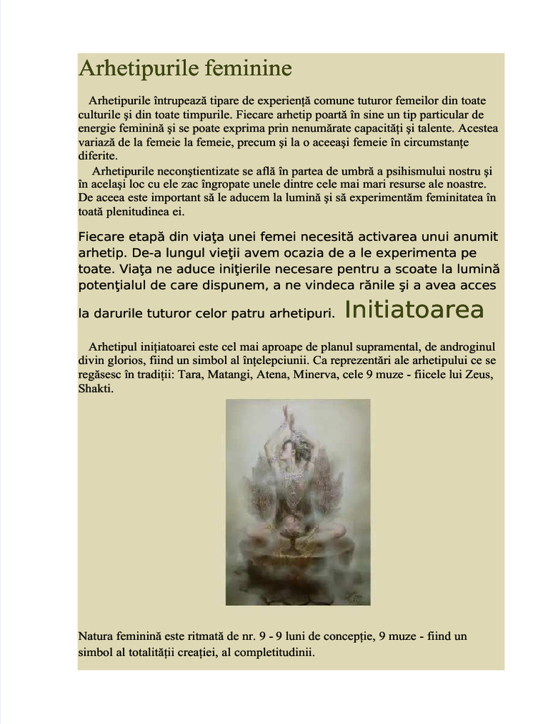 PDF Ce Sunt Arhetipurile Feminine Compress | PDF