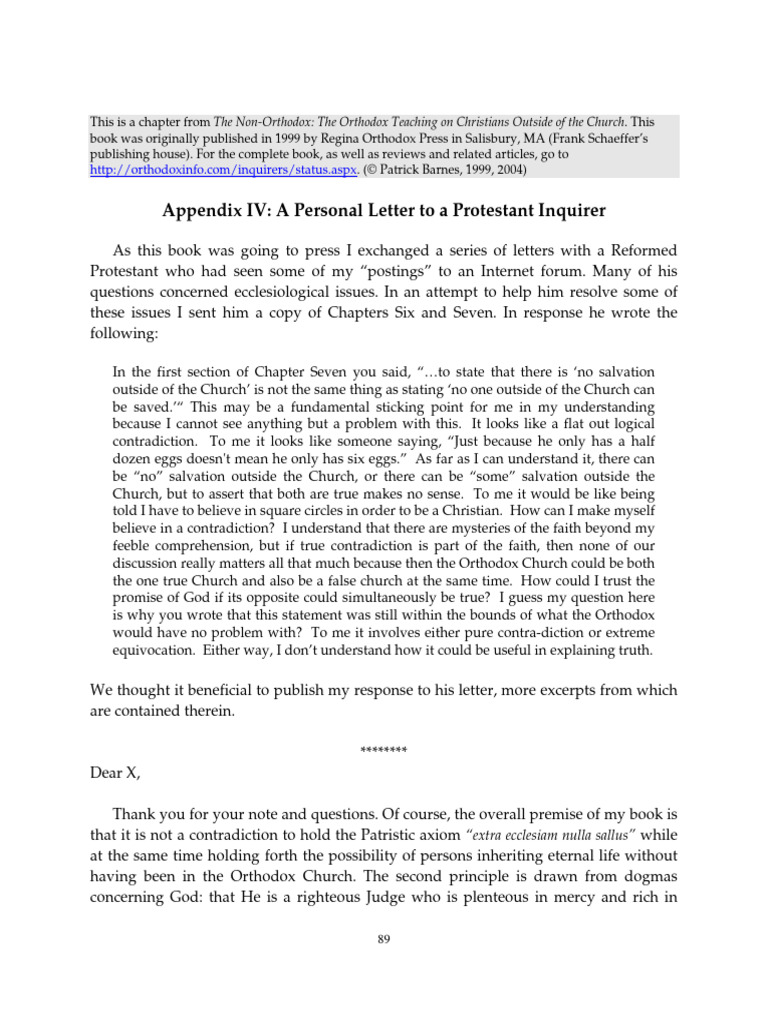 Non-Orthodox App4 | PDF | Truth | Eastern Orthodox Church