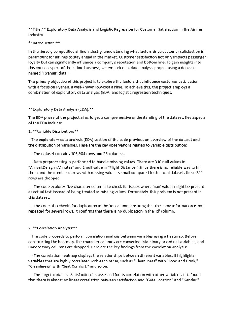 Ryan Airlines - Plag Check | PDF | Data Analysis | Customer Satisfaction