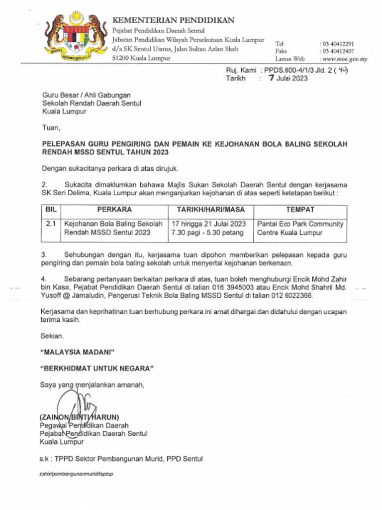 SURAT - Pelepasan Guru Pengiring Dan Pemain Ke Kejohanan Bola Baling ...