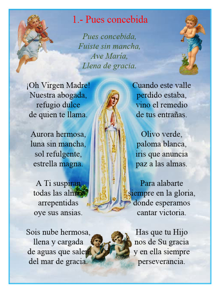 Cantos a la Purísima Concepción | PDF | María, madre de Jesús | Intercesión