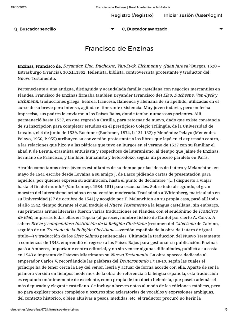 Francisco de Enzinas: Humanista y Traductor | PDF