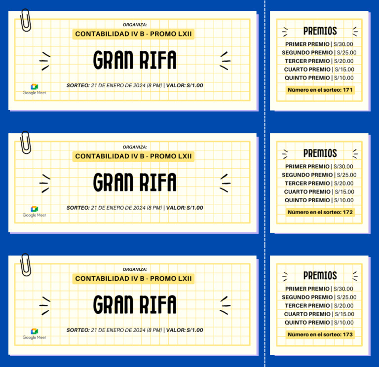 Copia de Sorteo Ticket Modernas Cuadrícula Con Formas Abstractas Blanco ...