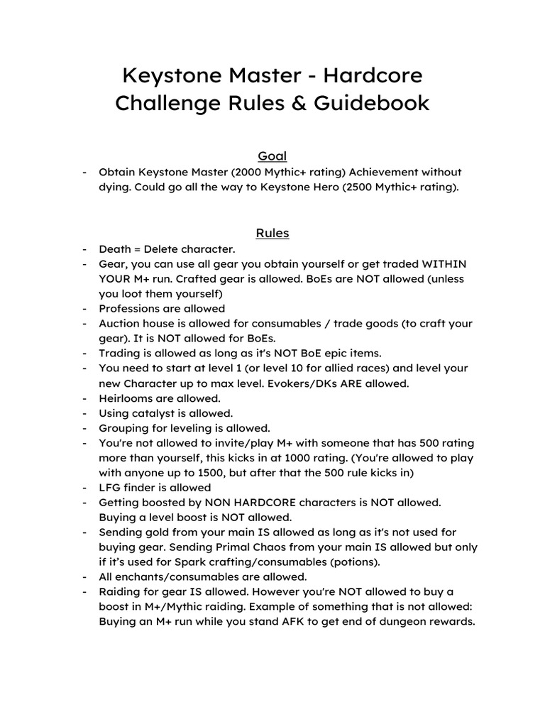 Keystone Master - Hardcore Challenge | PDF