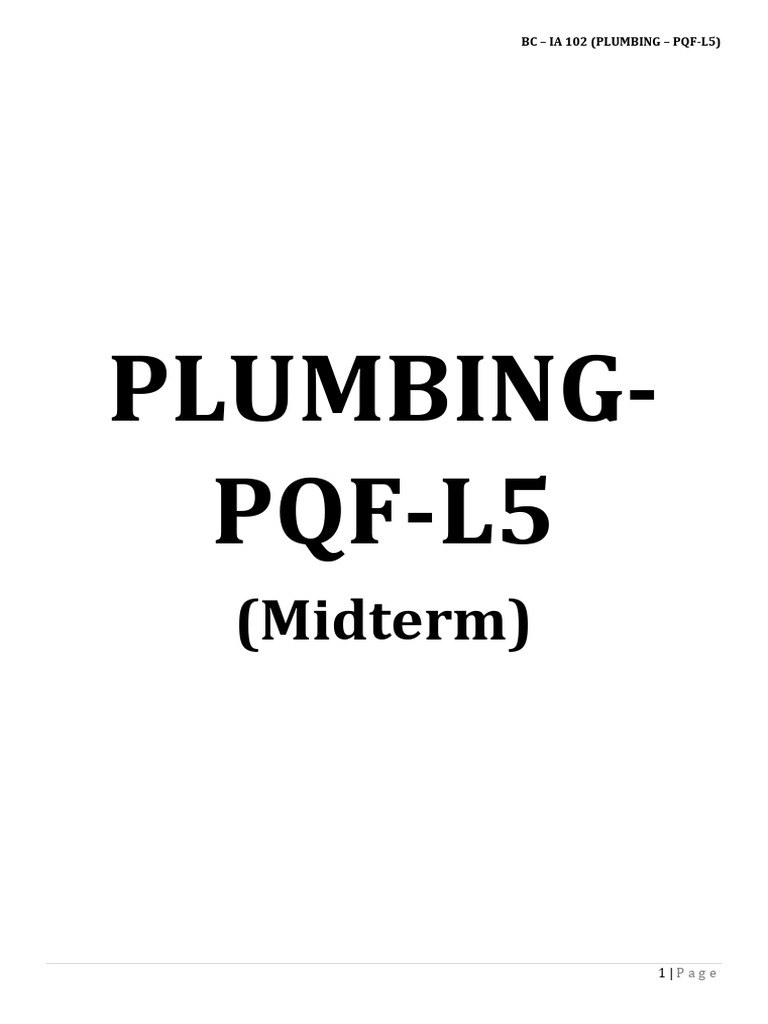Plumming Module Midterm | PDF | Plumbing | Pipe (Fluid Conveyance)