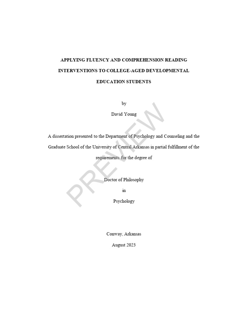 Applying Fluency and Comprehension Reading Interventions To College ...