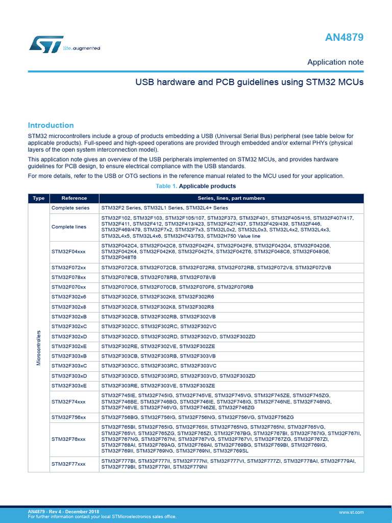 Usb Hardware and PCB Guidelines Using stm32 Mcus Stmicroelectronics ... Usb Hardware and PCB Guidelines Using stm32 Mcus Stmicroelectronics ...
