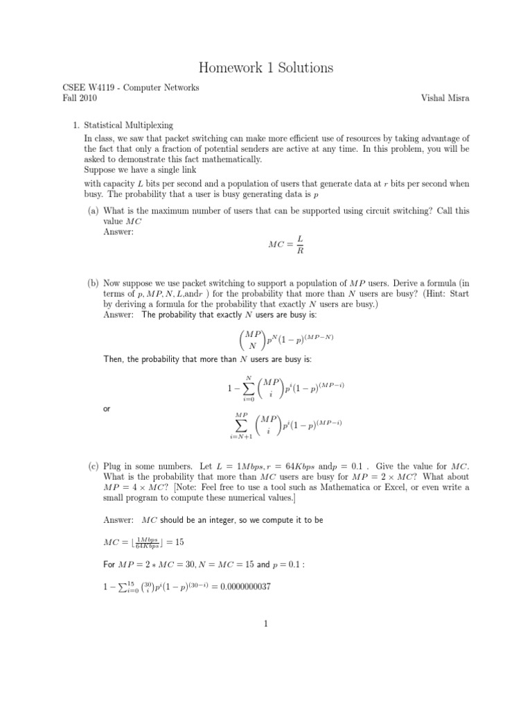 Hw1 10 Solutions | PDF | Port (Computer Networking) | Transmission Control Protocol