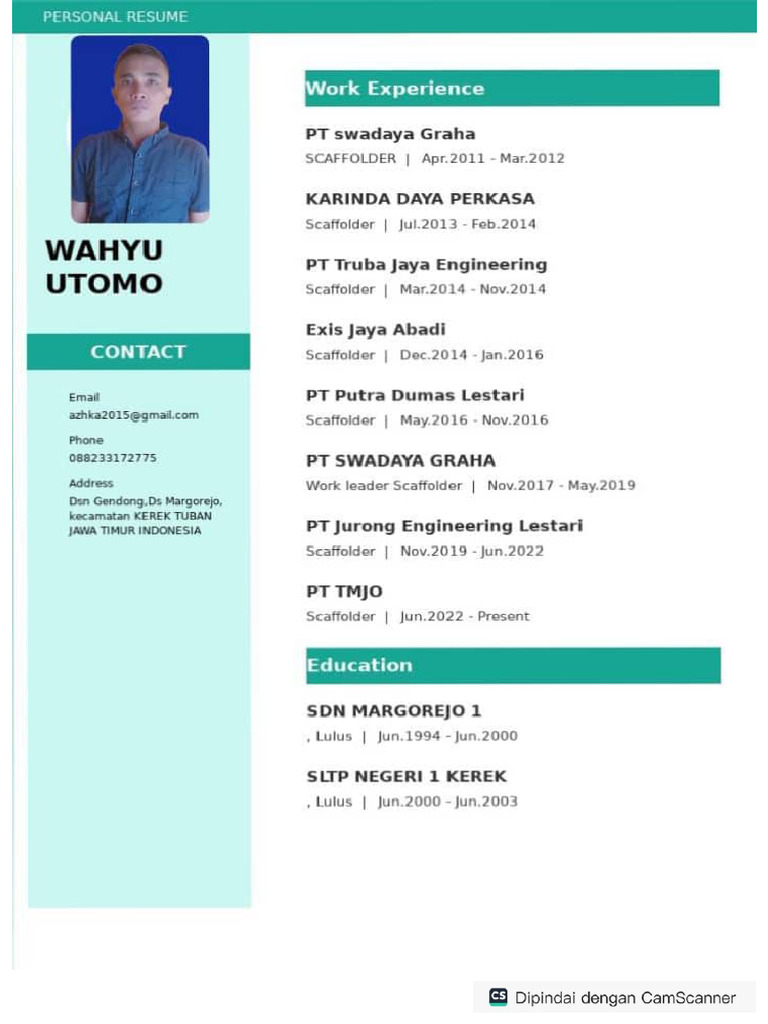 CV Wahyu Utomo | PDF