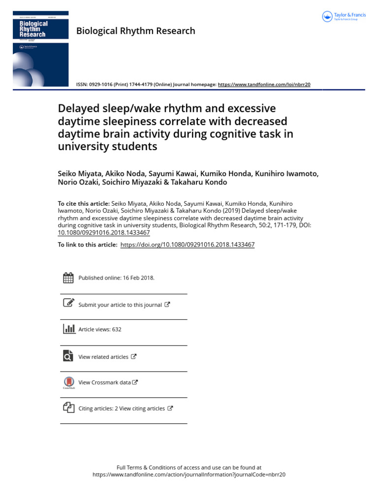 Delayed Sleep Wake Rhythm and Excessive Daytime Sleepiness Correlate ...
