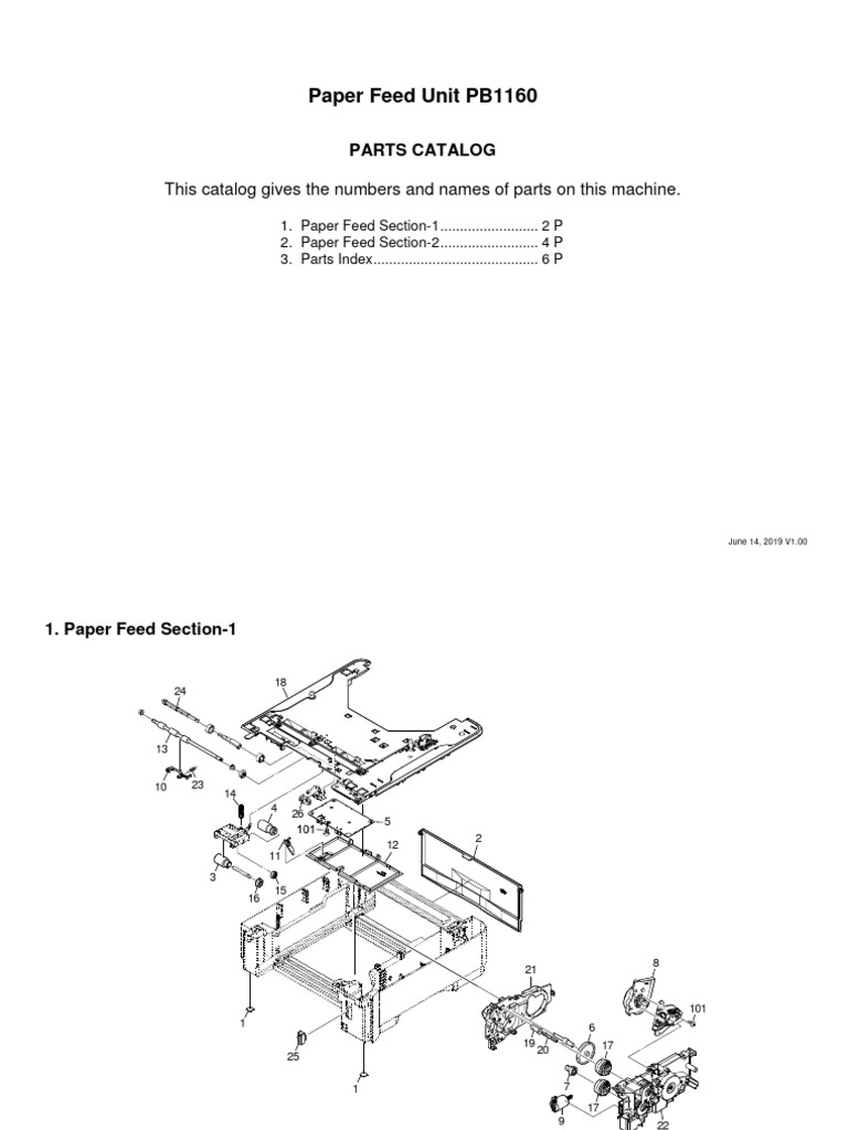 PB1160 Paper Feed Unit Parts Catalog | PDF | Vehicles | Tools