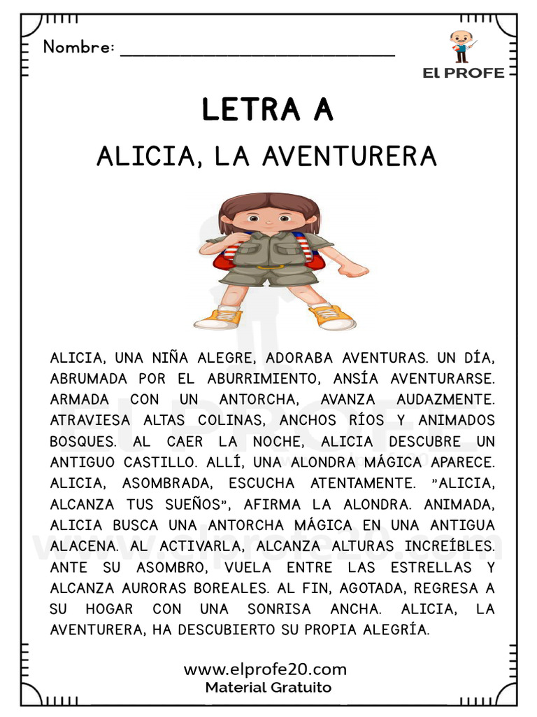 Cuadernillo Cuentos Con Letras Del Abecedario Mayusculas Elprofe20 | PDF