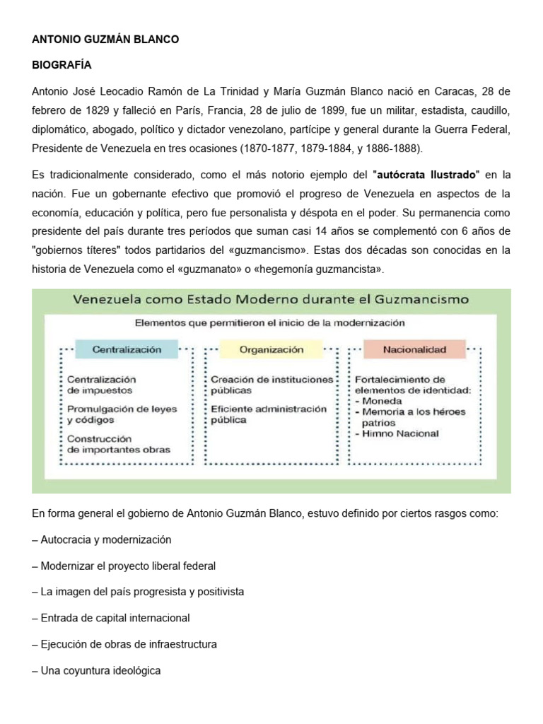 Antonio Guzmán Blanco | PDF | Venezuela