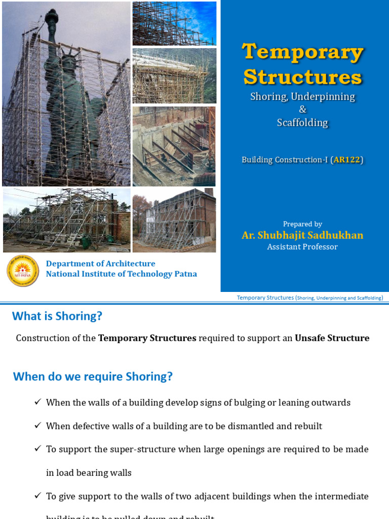 Temporary Structures in Building Construction | PDF | Scaffolding ...