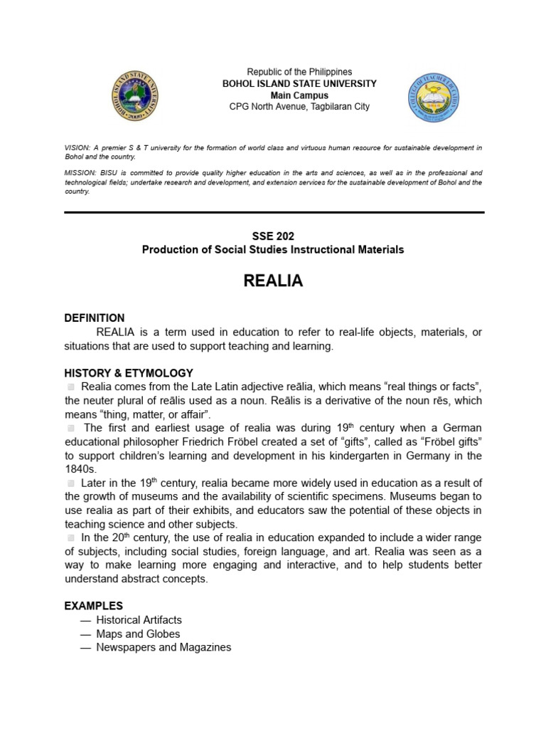 REALIA | PDF | Learning | Cognitive Science