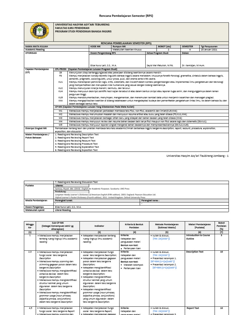 Rps Academic Reading New | PDF