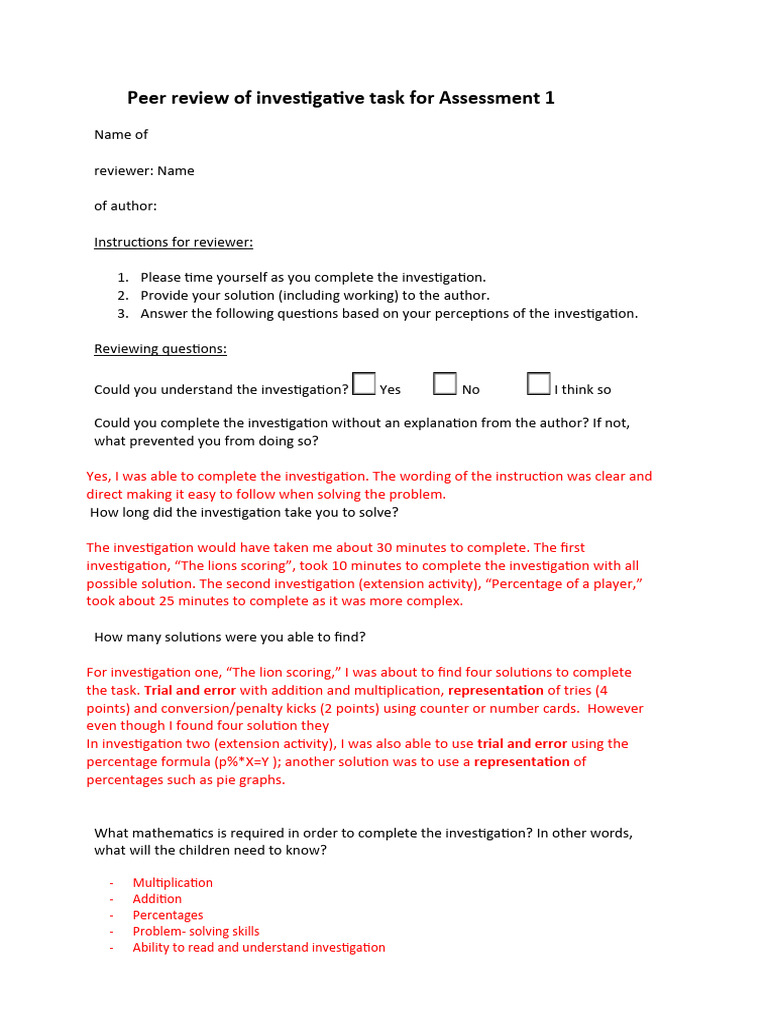 Investigation Review Form-1 | PDF | Subtraction | Numbers