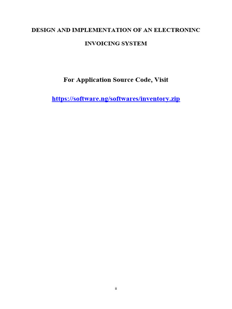 Design and Implementation of An Electronic Invoicing System | PDF | Inventory | Databases