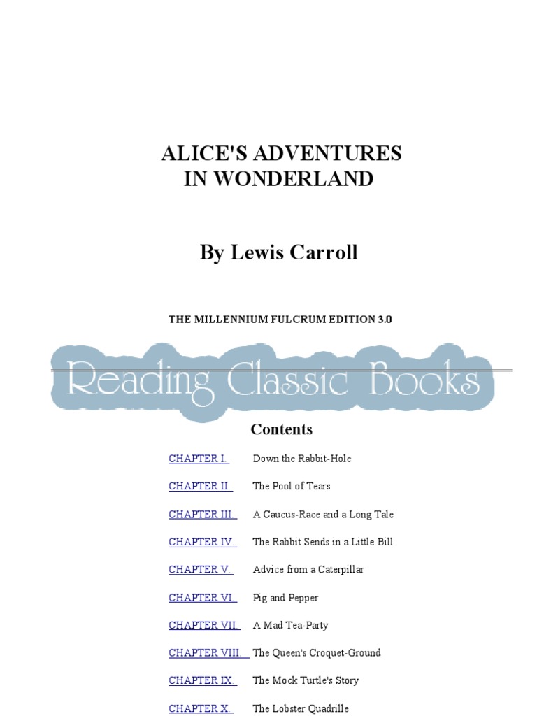 Alices Adventures in Wonderland by Lewis Carroll | Download Free PDF | Nature