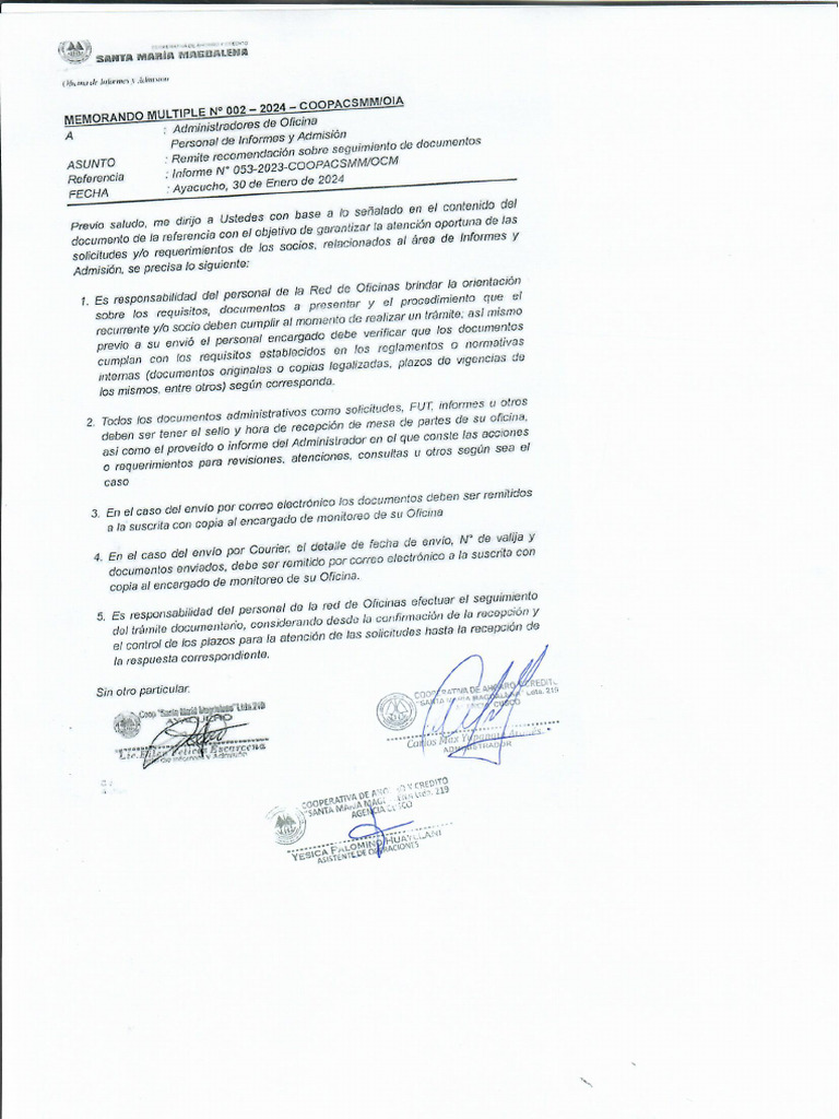 Memorando Multiple 002-2024 | PDF