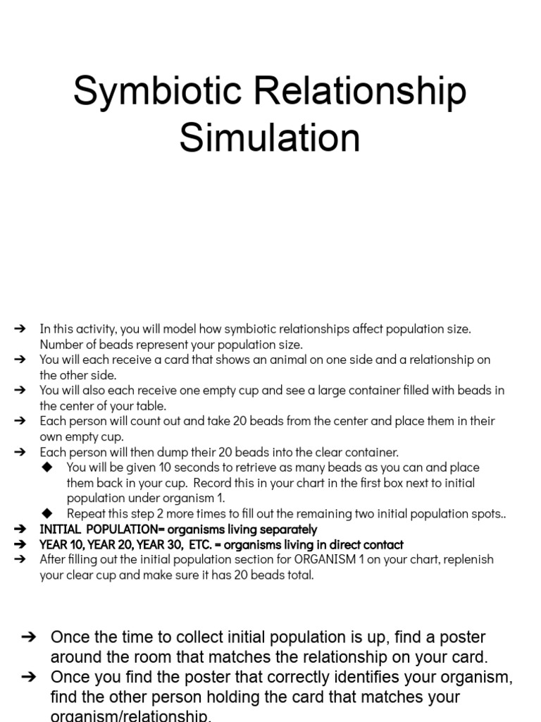 Symbiotic Relationship Simulation | PDF | Biological Interactions | Ethology