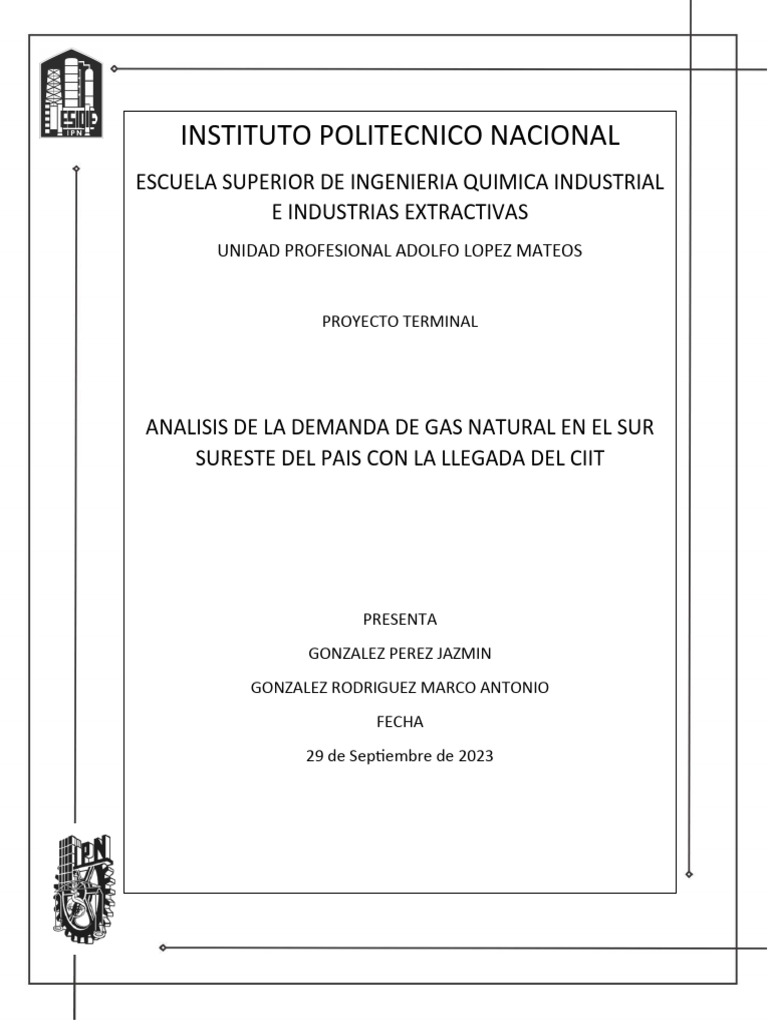 Proyecto Terminal JM | Descargar gratis PDF | México | Gas natural
