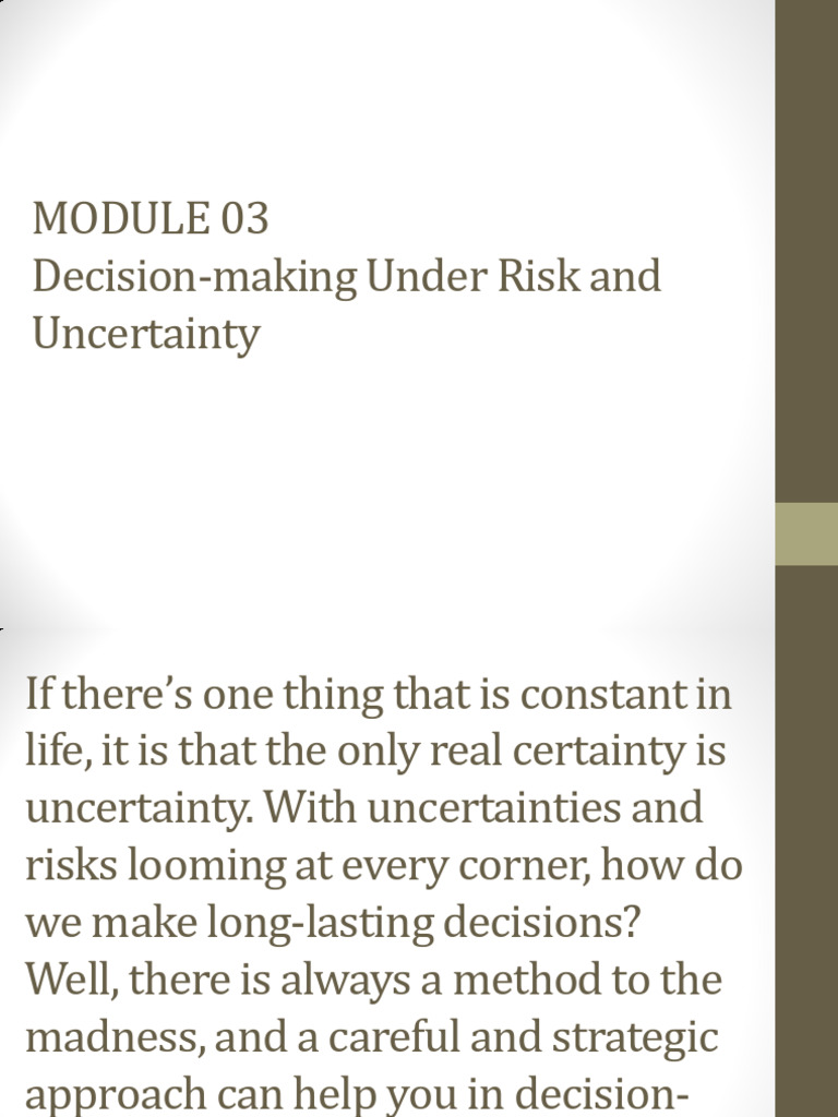 Managerial Economics - 1.3 | PDF | Risk | Uncertainty