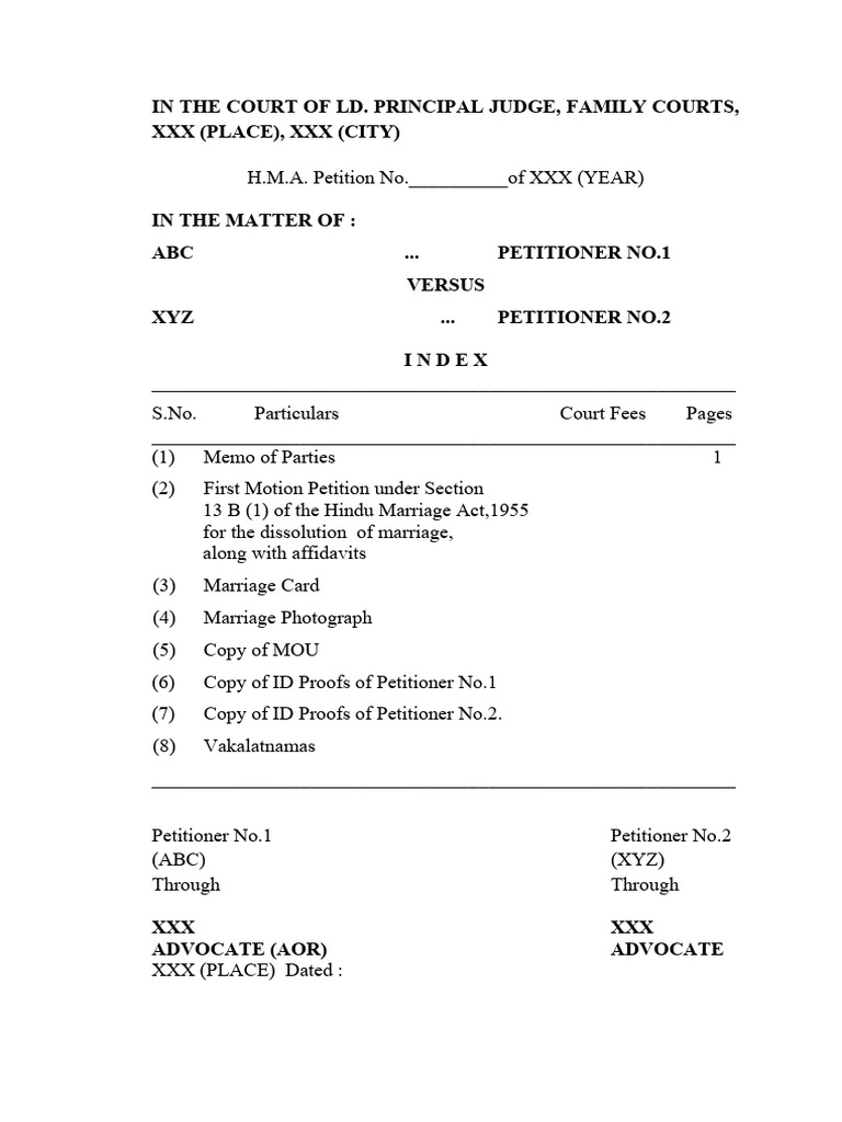 Mutual Consent Divorce Format | PDF | Affidavit | Marriage