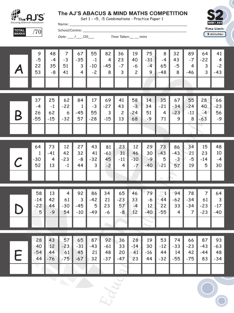 Stage 2 - Grade 7,8.9 - +5 - 5 Combination | PDF