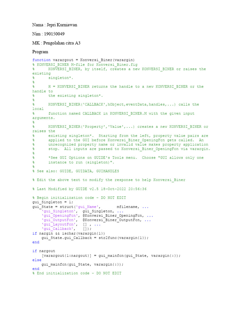 Pengolahan Citra | PDF | Matlab | Command Line Interface