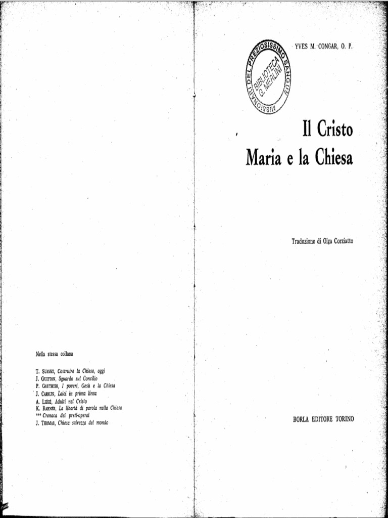 Il Cristo Maria e La Chiesa (Yves Marie Joseph Congar) | PDF