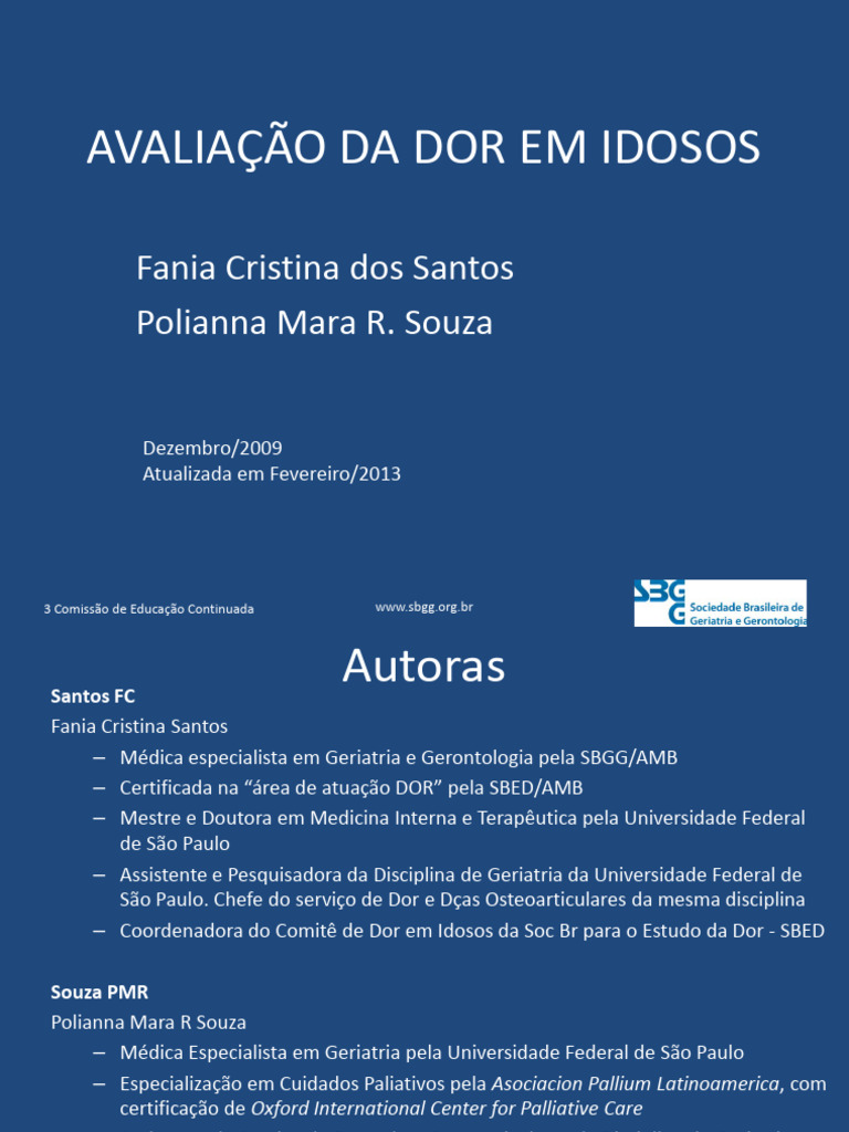 Avaliacao Da Dor em Idosos | PDF | Dor | Remédio Avaliacao Da Dor em Idosos | PDF | Dor | Remédio