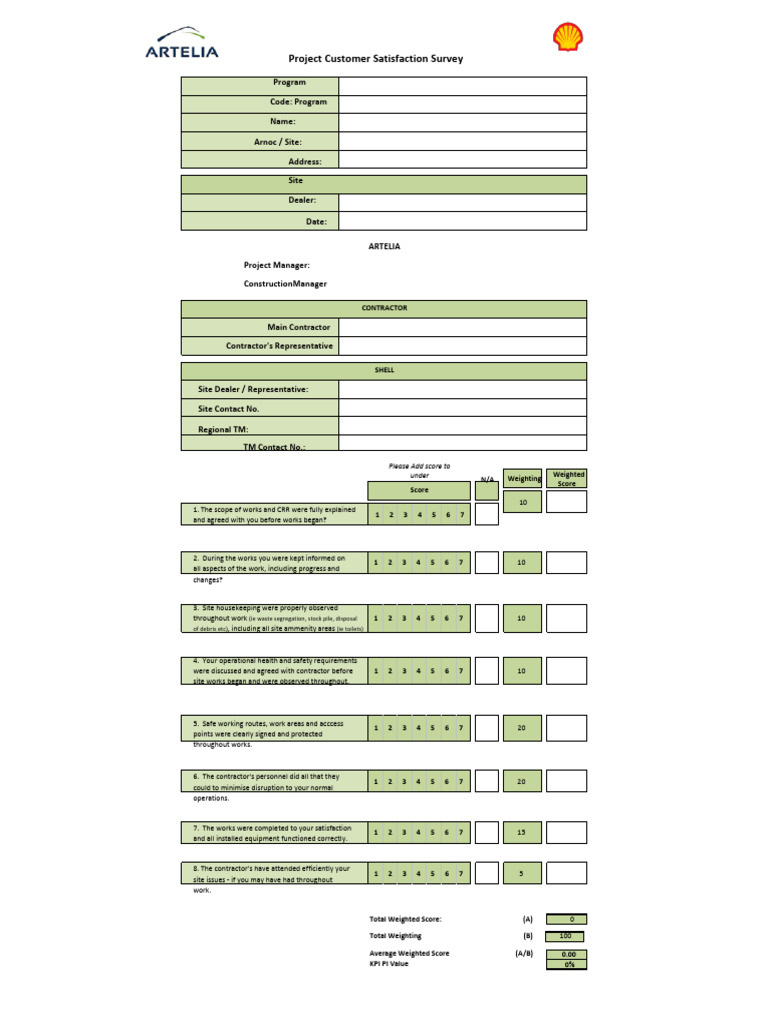 Contractor Satisfaction Survey | PDF