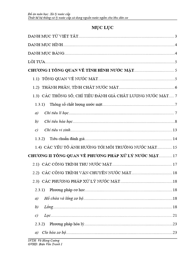 Do An Xu Ly Nuoc Cap | PDF