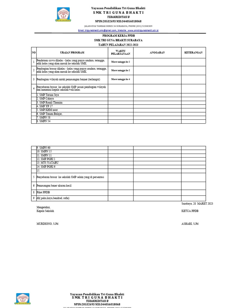 Program PPDB Tahun 2023 | PDF