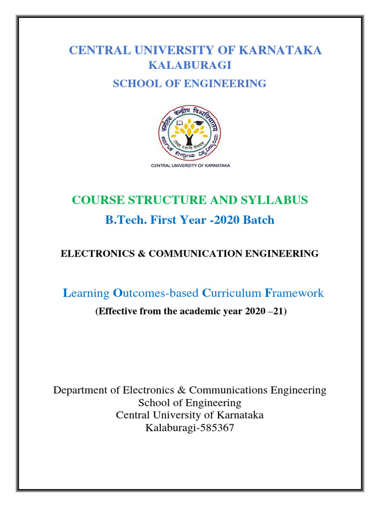 B.tech ECE Dept-I and II Semester Curriculum and Syllabus Contents ...