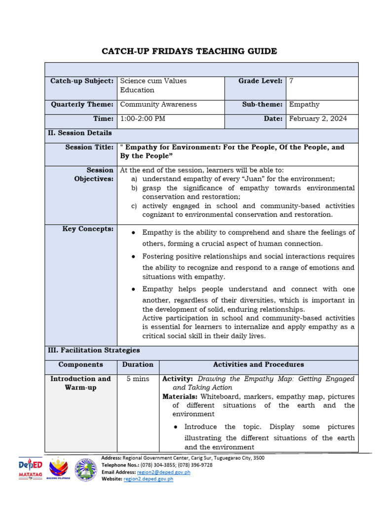 Catch Up Fridays TG Science | PDF | Empathy | Emotions
