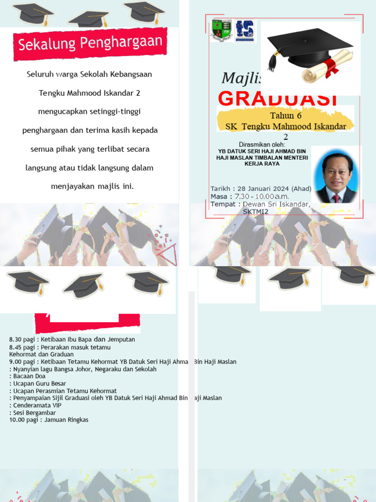 Hari Graduasi Tahun 6 SK Tengku Iskandar | PDF