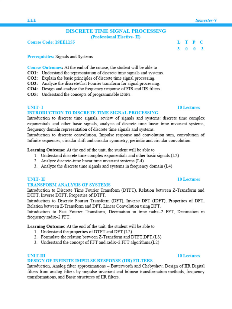 Discrete Time Signal Processing | PDF | Discrete Fourier Transform ...