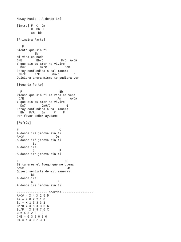 Neway Music - A Donde Iré | PDF