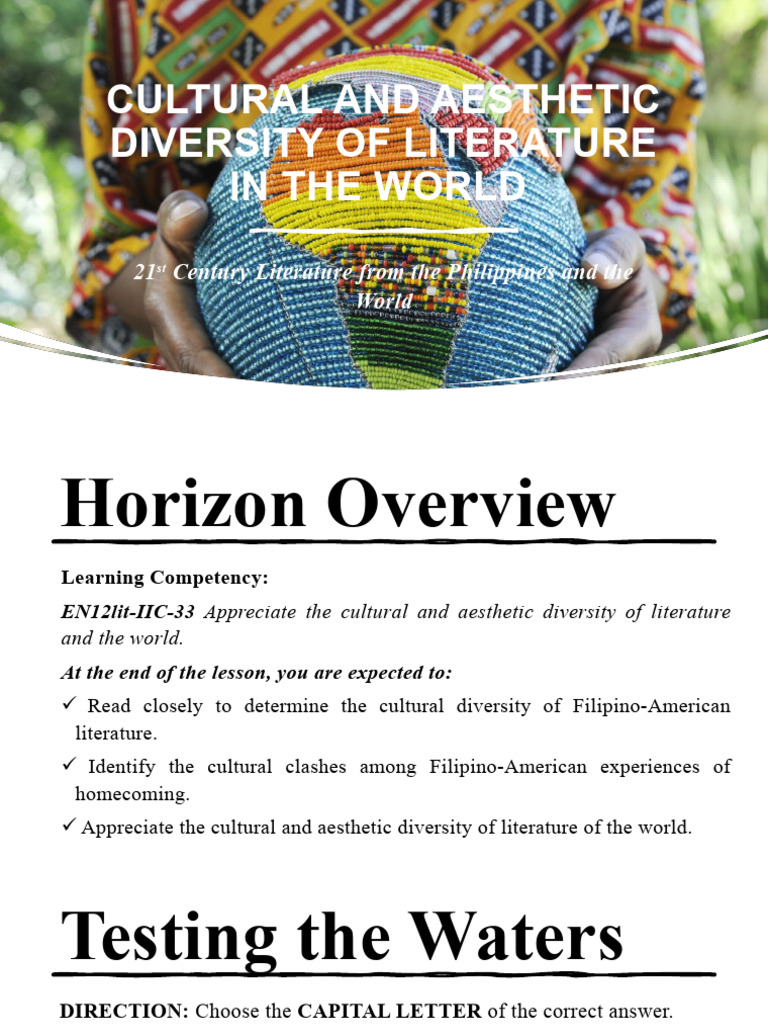 MODULE 17-Cultural and Aesthetic Diversity of Literature in The World ...