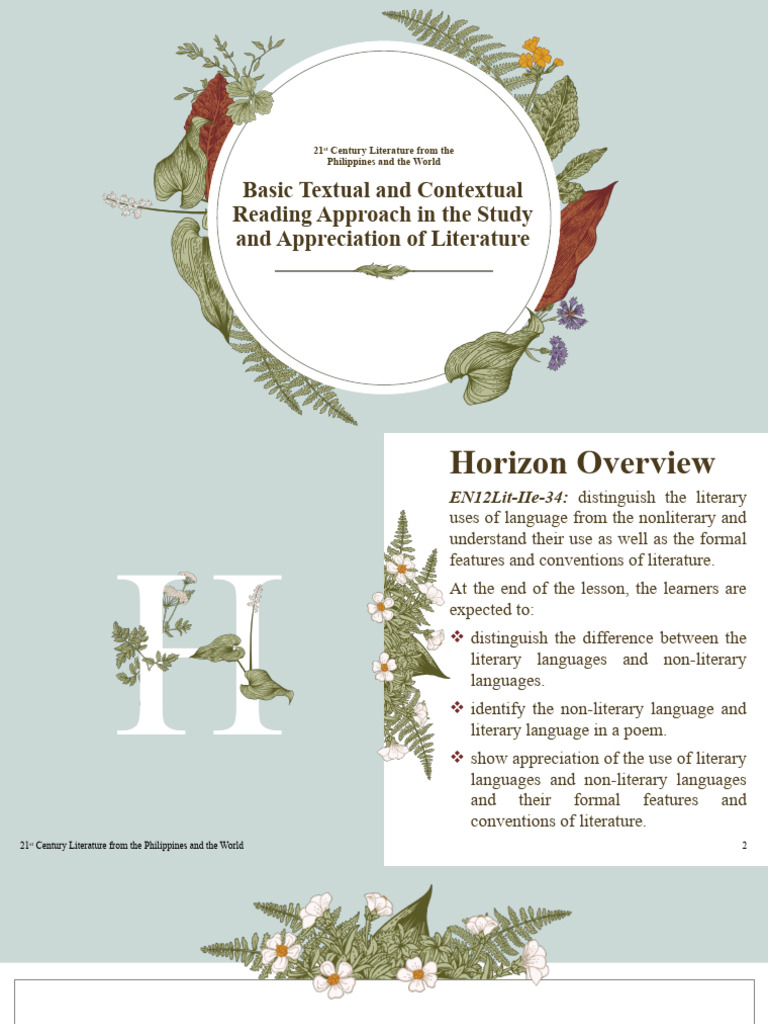 MODULE 19-Literary Uses of Language From The Non-Literary and Formal ...