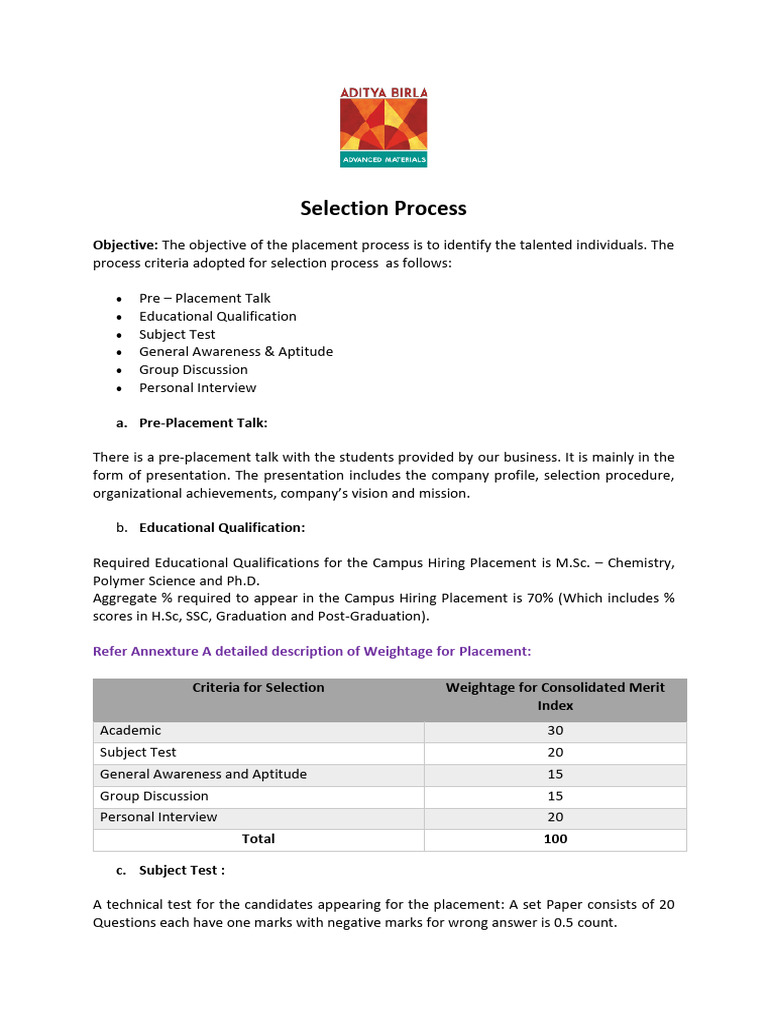Selection Processing | PDF | Career & Growth