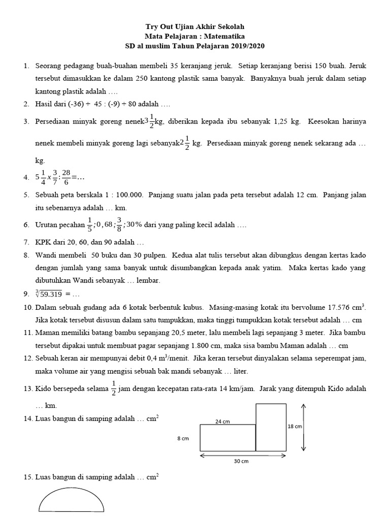 Soal Ujian Akhir Sekolah | PDF