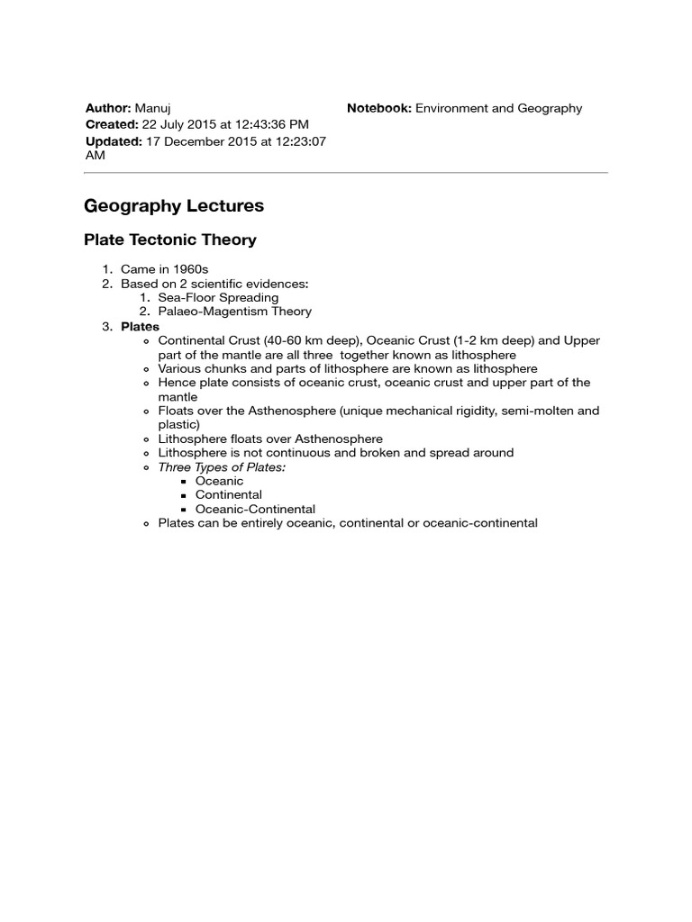 Geography | Download Free PDF | Tide | Plate Tectonics