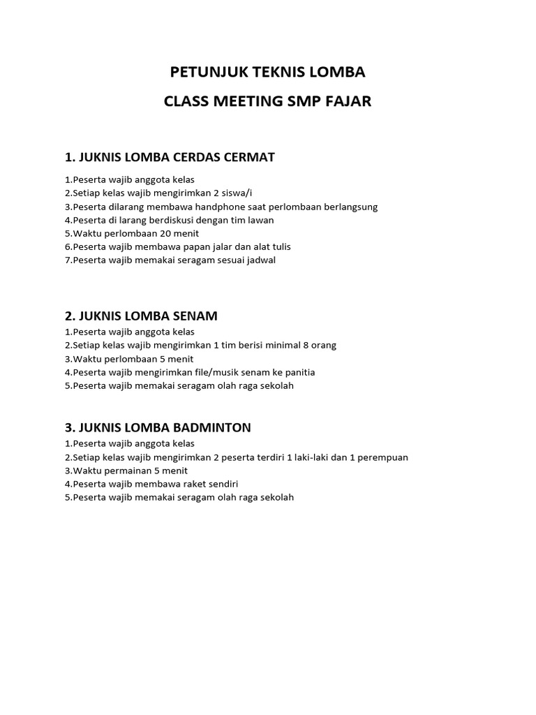 JUKNIS Classmeet | PDF